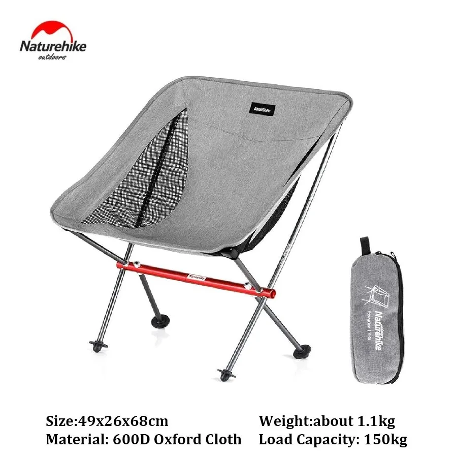 Naturehike Outdoor Upgrade YL05-M Ultralight Folding Camping Chair Grey ...