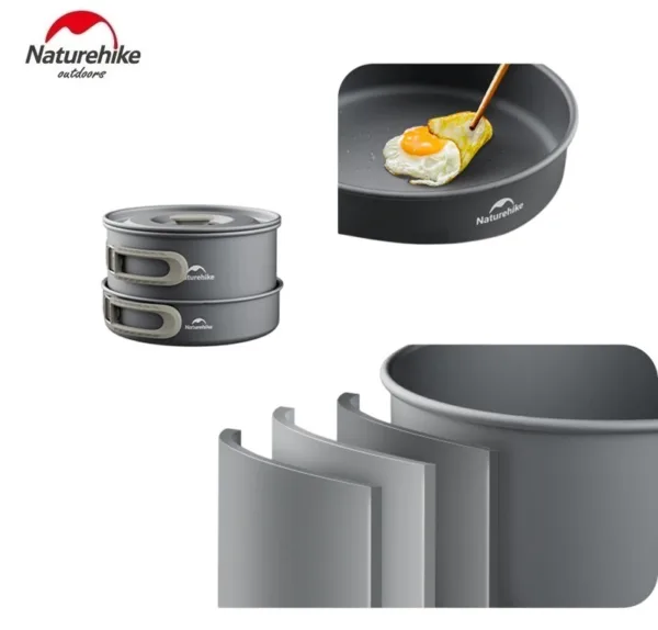 Naturehike Outdoor Wild Trekking Aluminum alloy Cooking Pot 2-4Persons ...